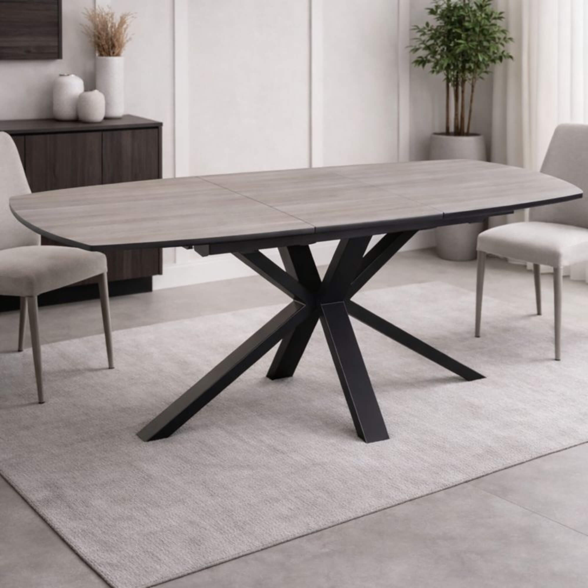 Amine Extending Dining Table | Marble-Effect Sintered Stone - Lee Longlands