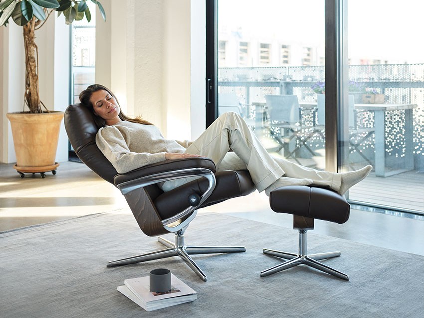 Stressless David Cross Recliner Chair & Stool | Lee Longlands