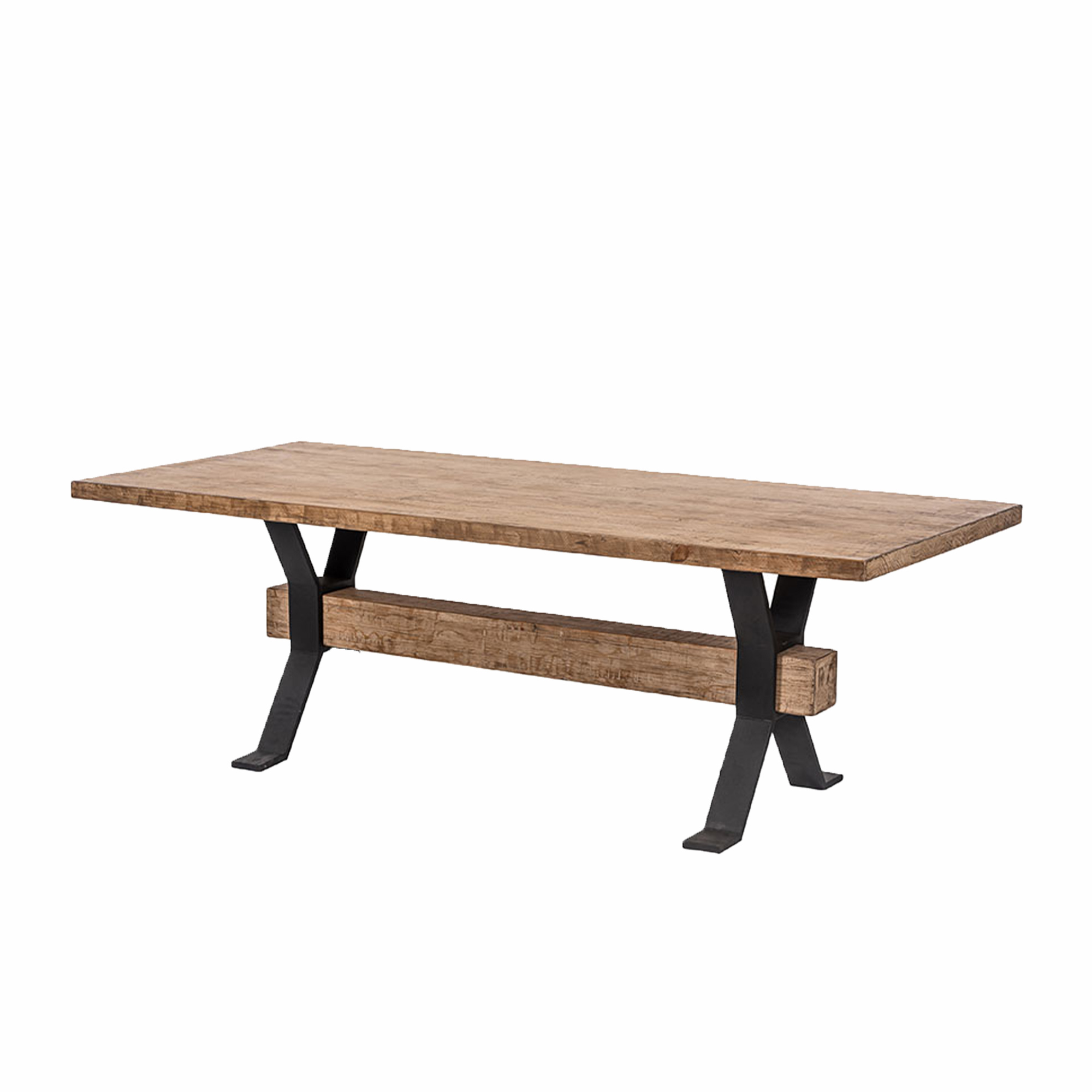 Davos 228cm Reclaimed Pine Dining Table & 4 Grey Liam Chairs | Lee ...