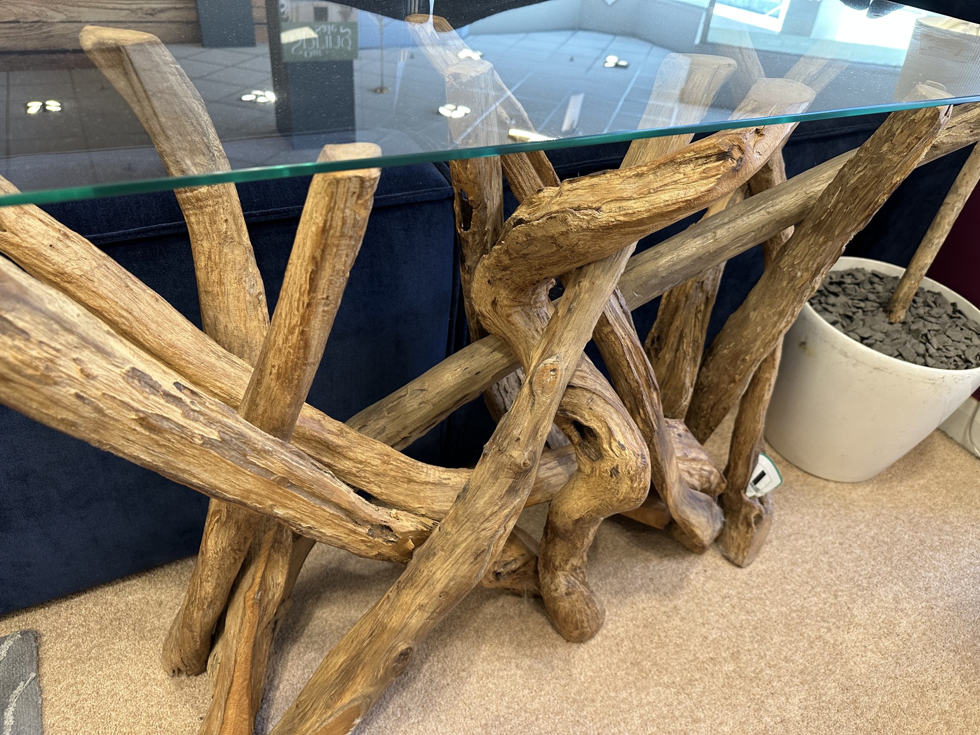 Root Console Table with Glass Top - Lee Longlands