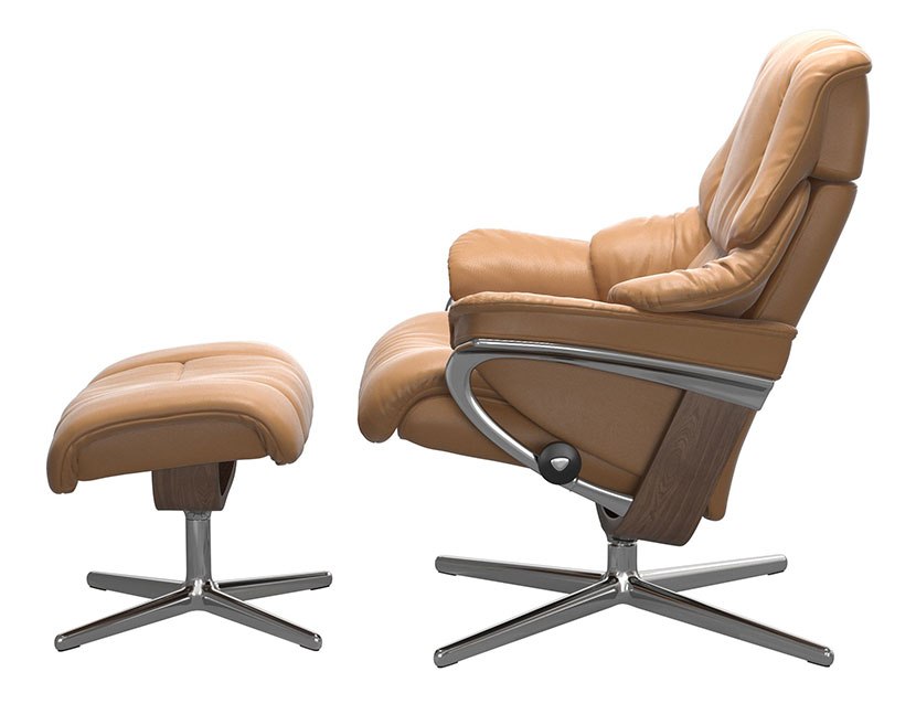 Stressless Reno Large Cross Chair & Stool - Lee Longlands