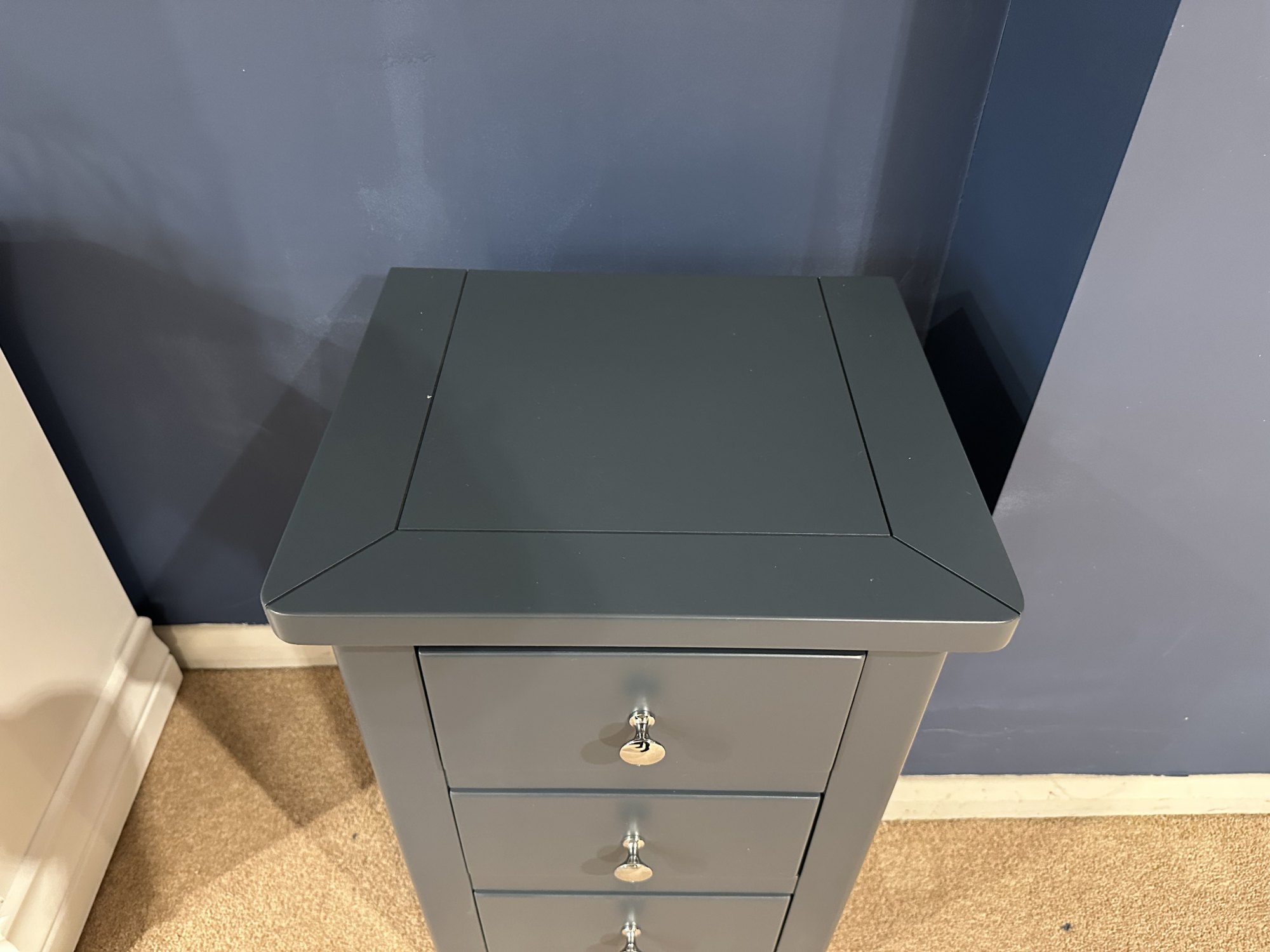 Hockley 3 drawer Bedside unit in Blue - Lee Longlands