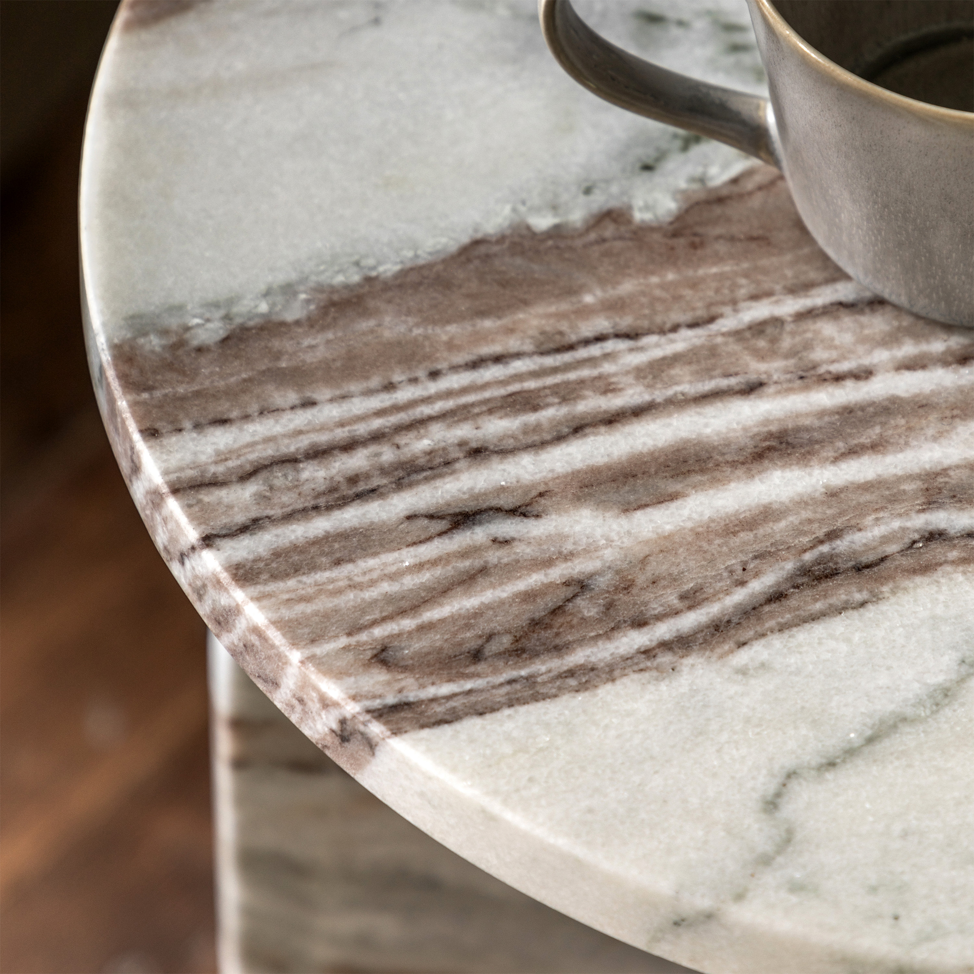 Amalfi Natural Side Table | Marble Side Table by Gallery Direct - Lee ...