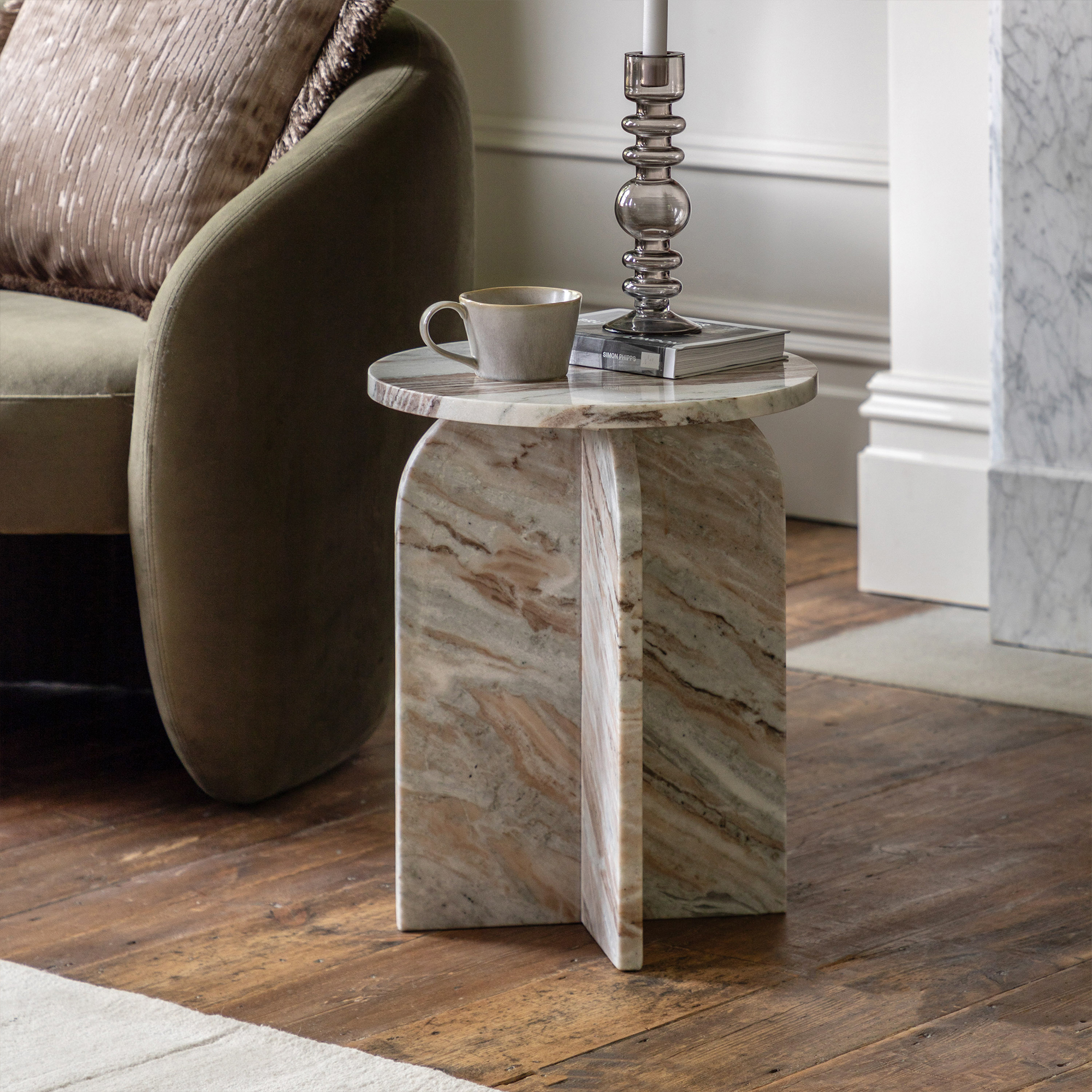 Amalfi Natural Side Table | Marble Side Table by Gallery Direct - Lee ...