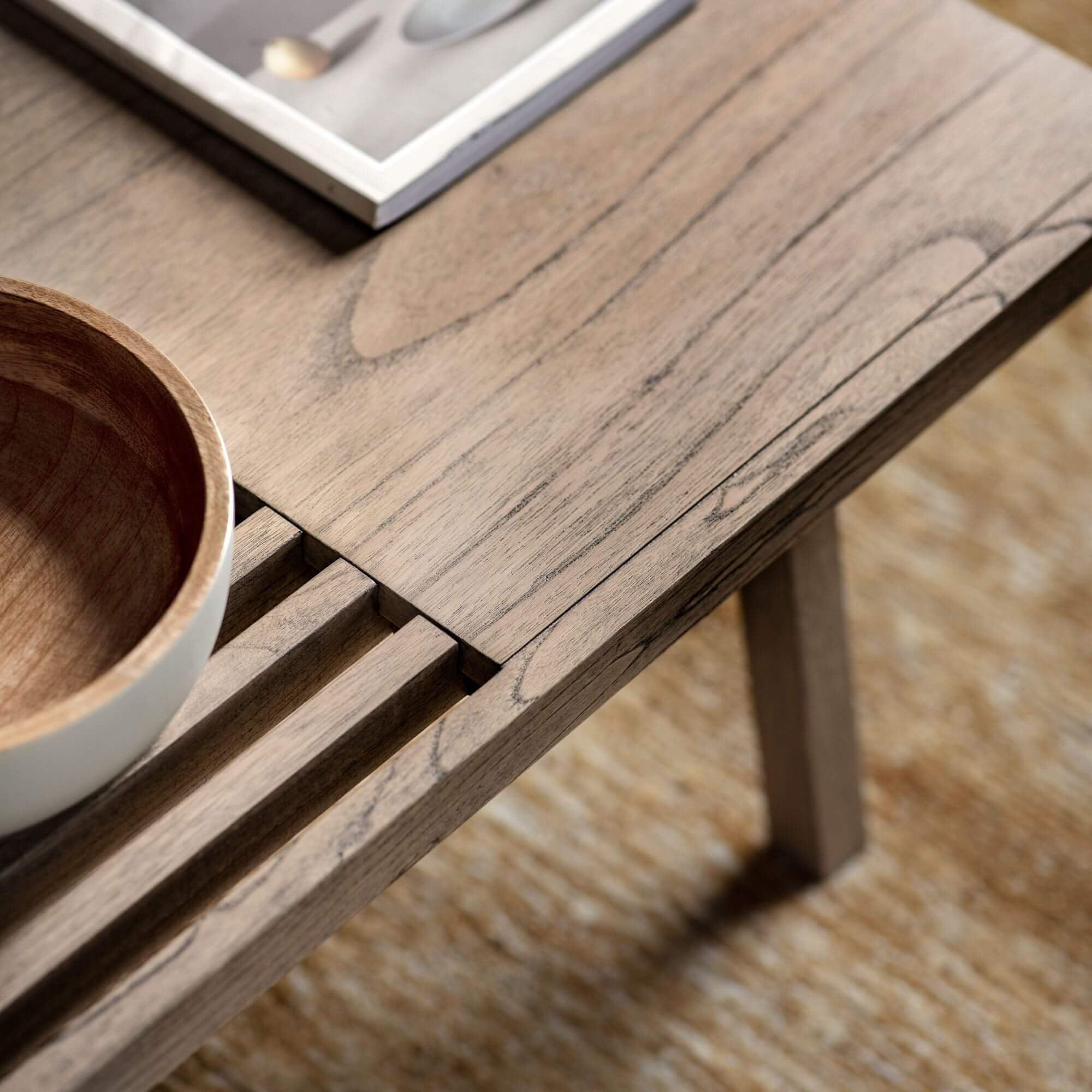 Japandi Coffee Table with Slatted Detail - Lee Longlands
