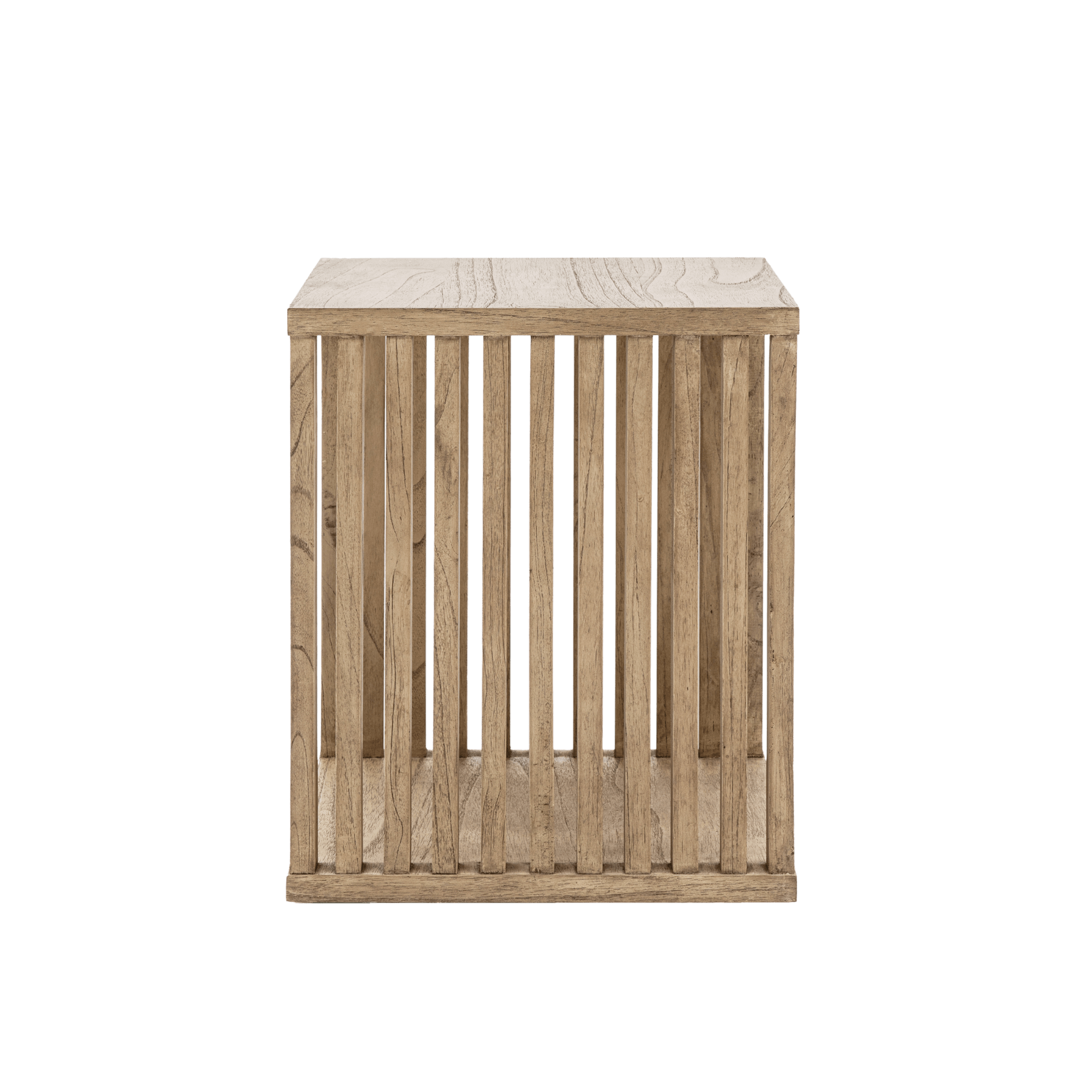 Japandi Slatted Side Table in Mindy Ash - Lee Longlands