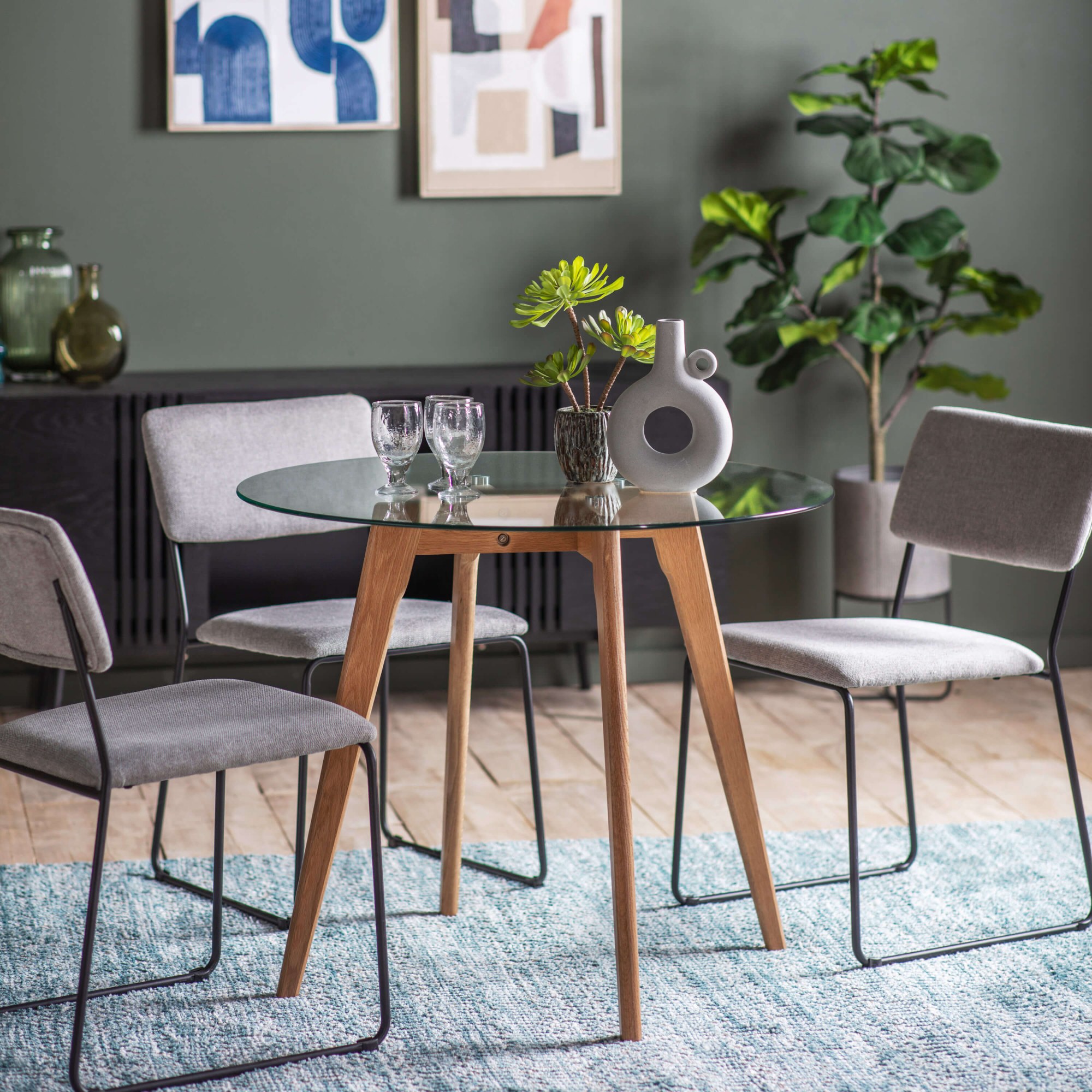 Blair Oak Round Dining Table | Contemporary Wooden Dining Table - Lee ...