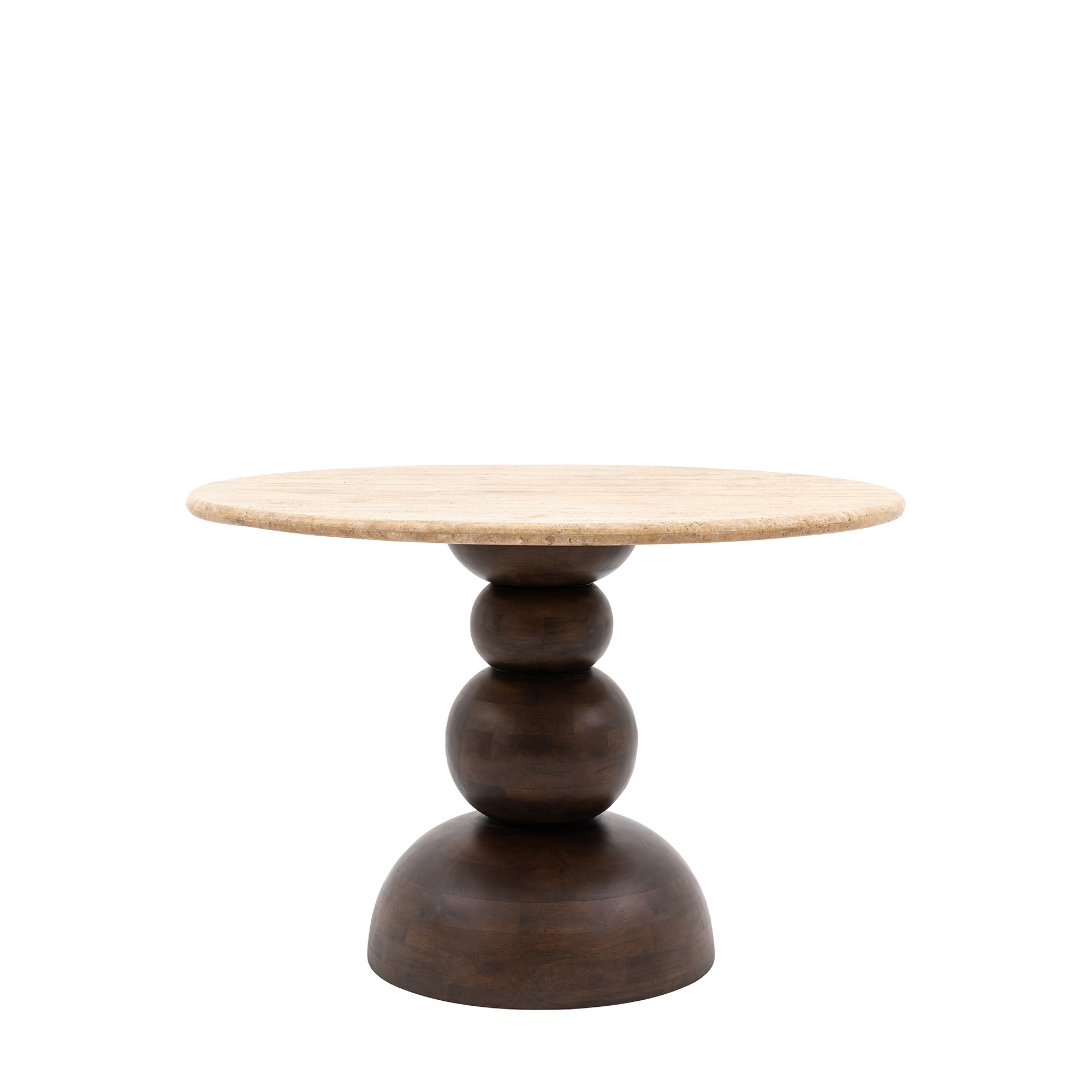 Sculpt Round Dining Table Set with 4 Hinks Brown Dining Chairs - Lee ...