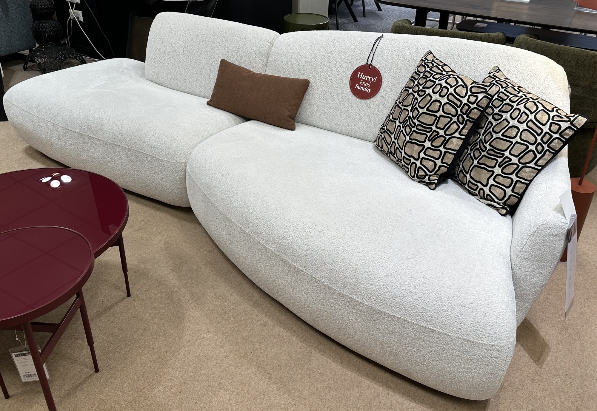 ROM- CURVE - Sofa with Chaise Right and Terminal Left in Grade 4 Fabric ...