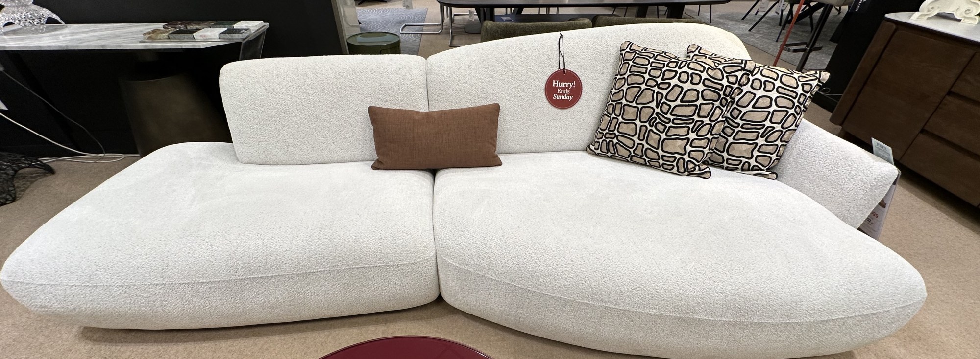 ROM- CURVE - Sofa with Chaise Right and Terminal Left in Grade 4 Fabric ...