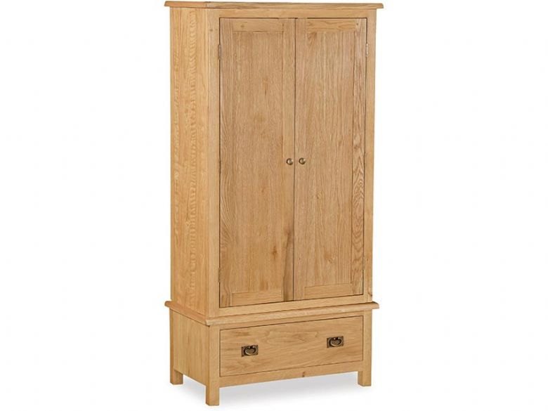 Fairfax Compact Bedroom Oak Gents Wardrobe - Lee Longlands