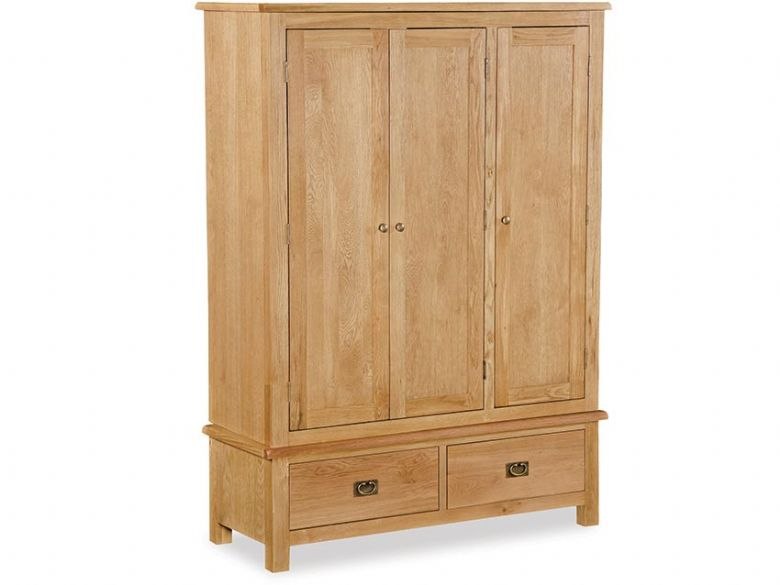 Fairfax Compact Bedroom Oak Triple Wardrobe - Lee Longlands