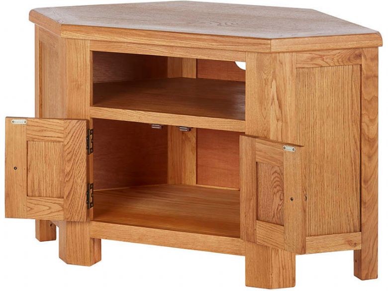 Fairfax Oak Corner TV Unit - Lee Longlands
