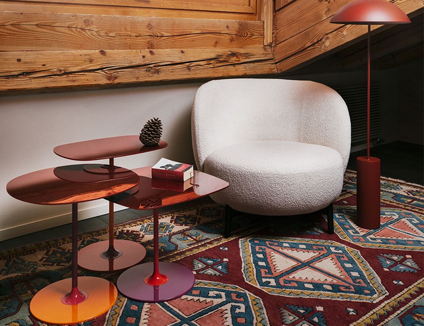 Kartell Thierry by Piero Lissoni Trio Coffee Tables Bordeaux - Lee Longlands