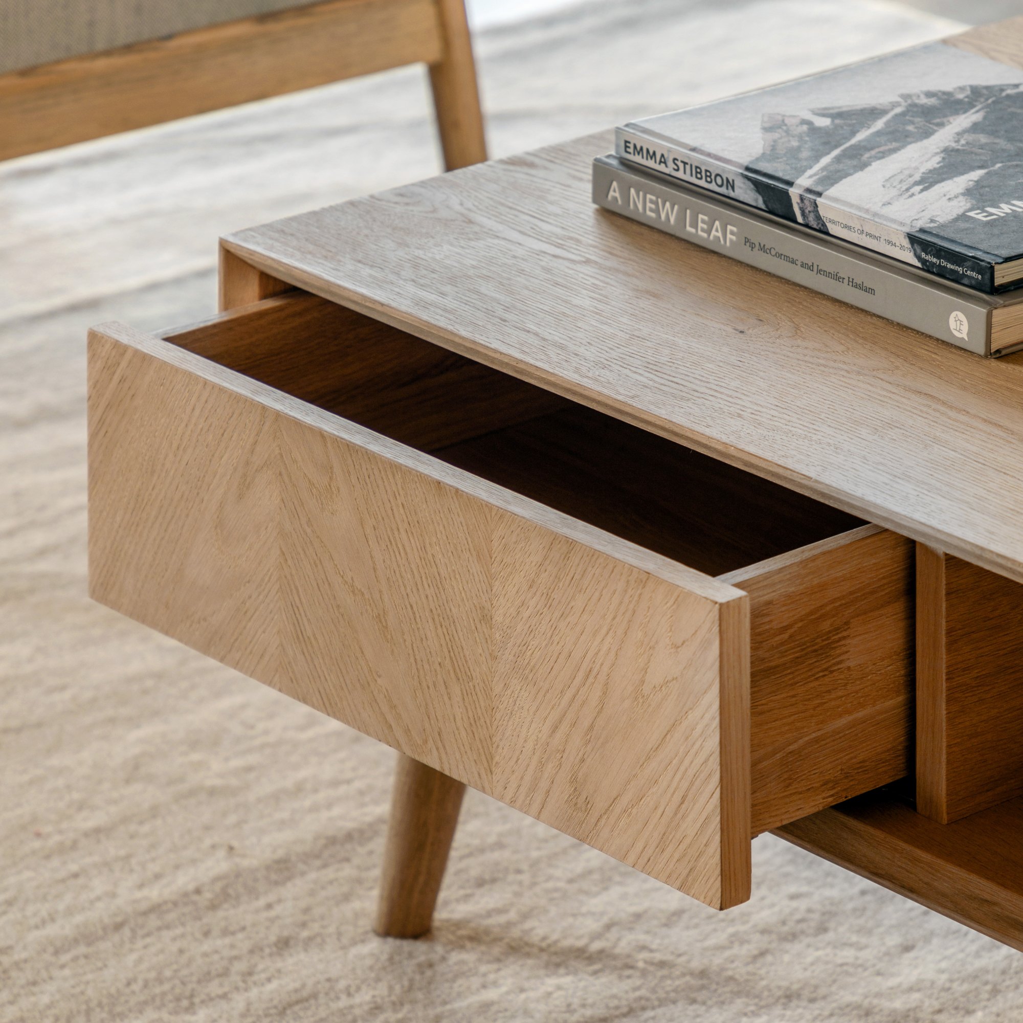 Milano Oak 2 Drawer Coffee Table - Lee Longlands