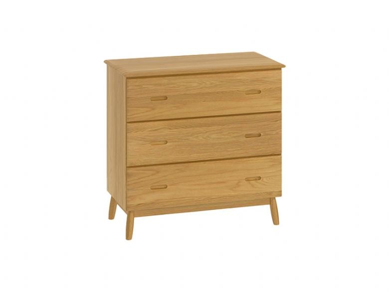 Malin Oak 3 Drawer Chest of Drawers | Modern Storage - Lee Longlands