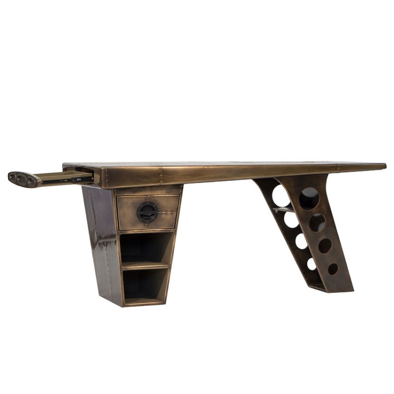 Aviator Half Wing Vintage Jet Brass Desk - Lee Longlands