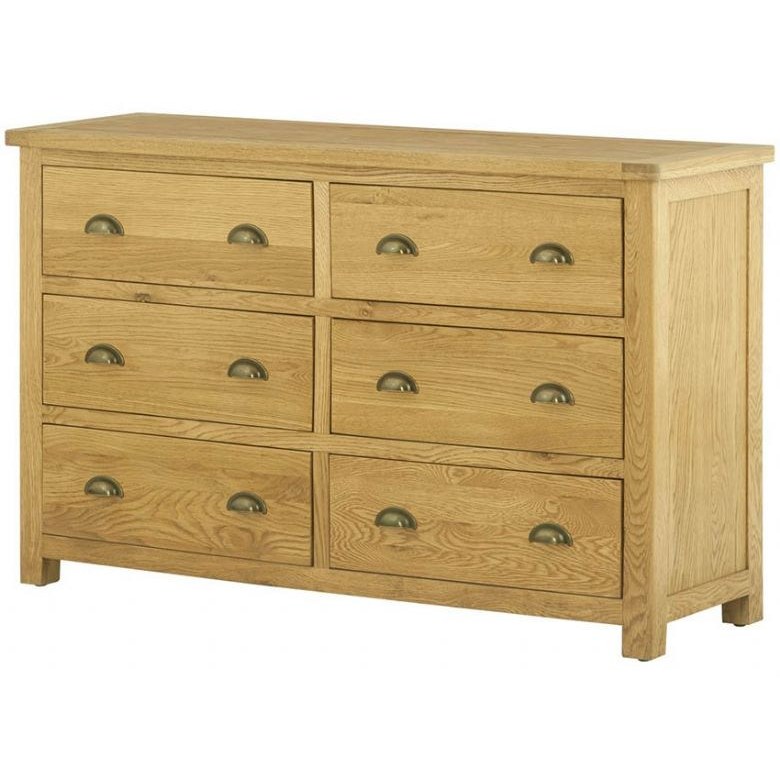 Hunningham 6 Drawer Chest | Oak Top Bedroom Storage - Lee Longlands