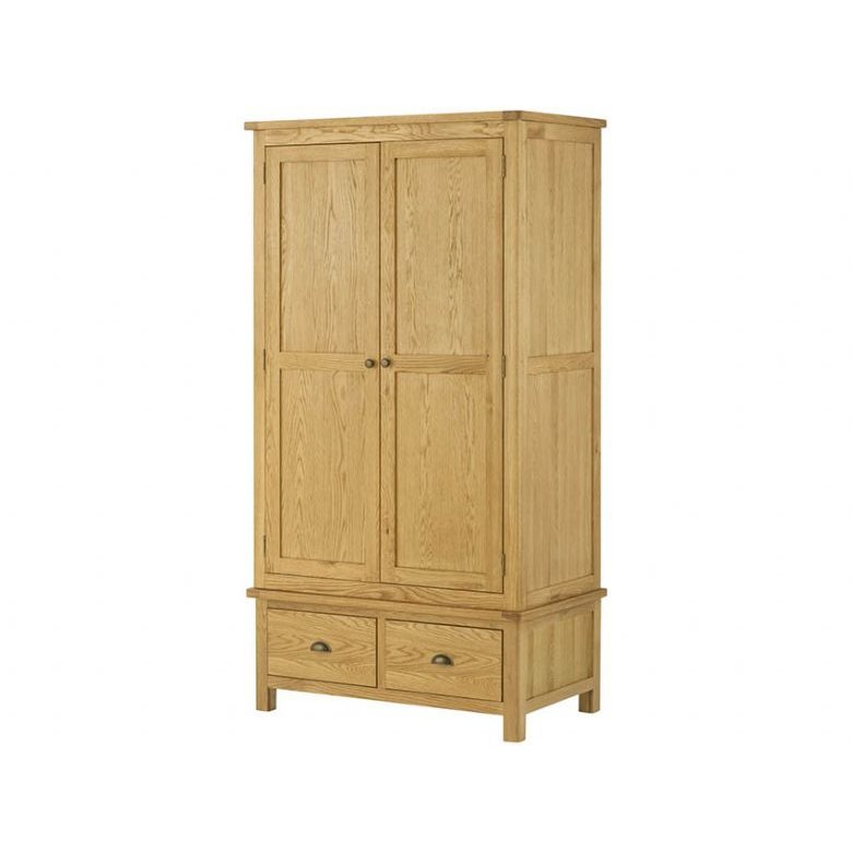Hunningham Gents Wardrobe | Oak Top 2 Door 2 Drawer - Lee Longlands