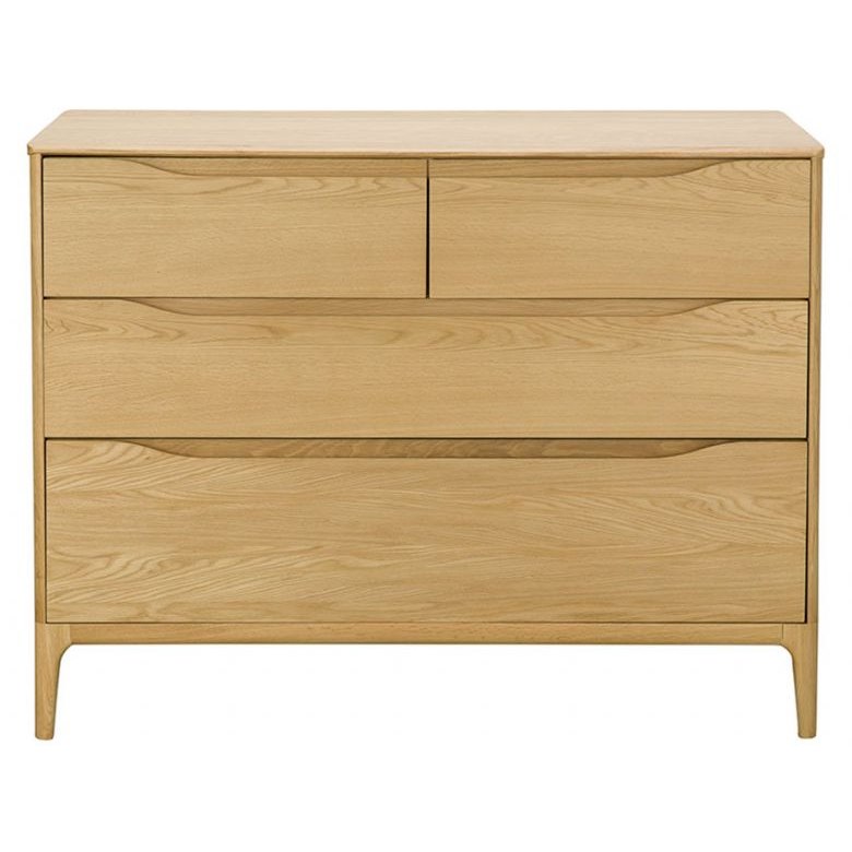 Ercol Rimini 4 Drawer Low Wide Chest – Contemporary Oak Storage | Lee ...