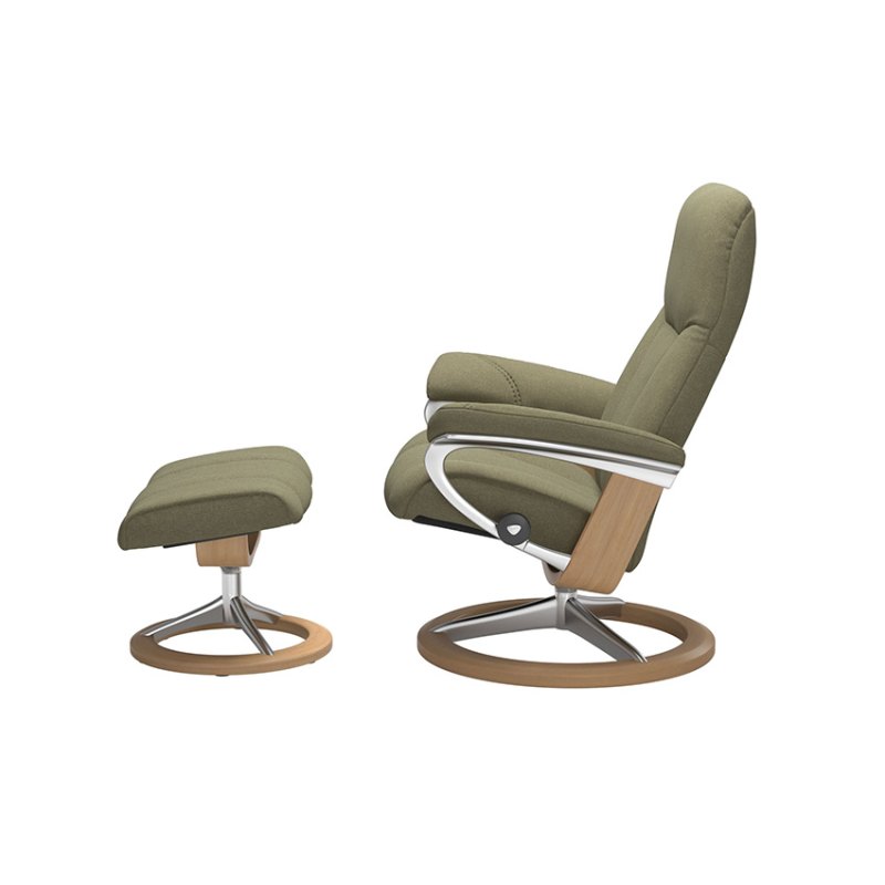 Consul Small Recliner Chair & Stool with Signature Base | Stressless ...