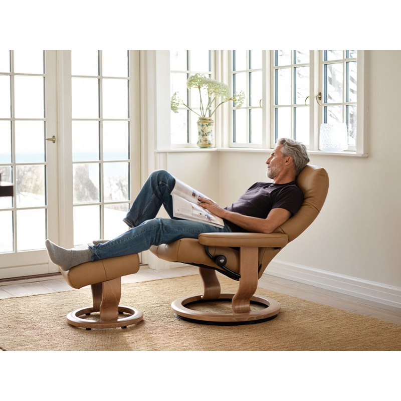 Stressless David Classic Recliner Chair and Stool | Lee Longlands