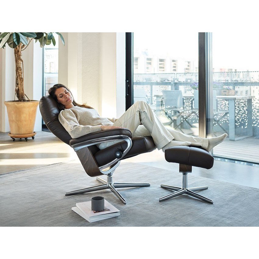 Stressless David Cross Recliner Chair & Stool | Lee Longlands