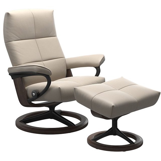 Stressless David Signature Medium Recliner Chair with Stool | Lee Long ...