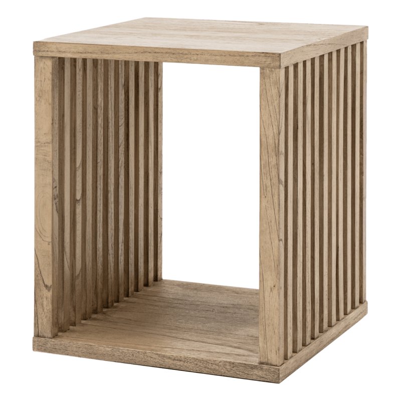 Japandi Slatted Side Table in Mindy Ash - Lee Longlands