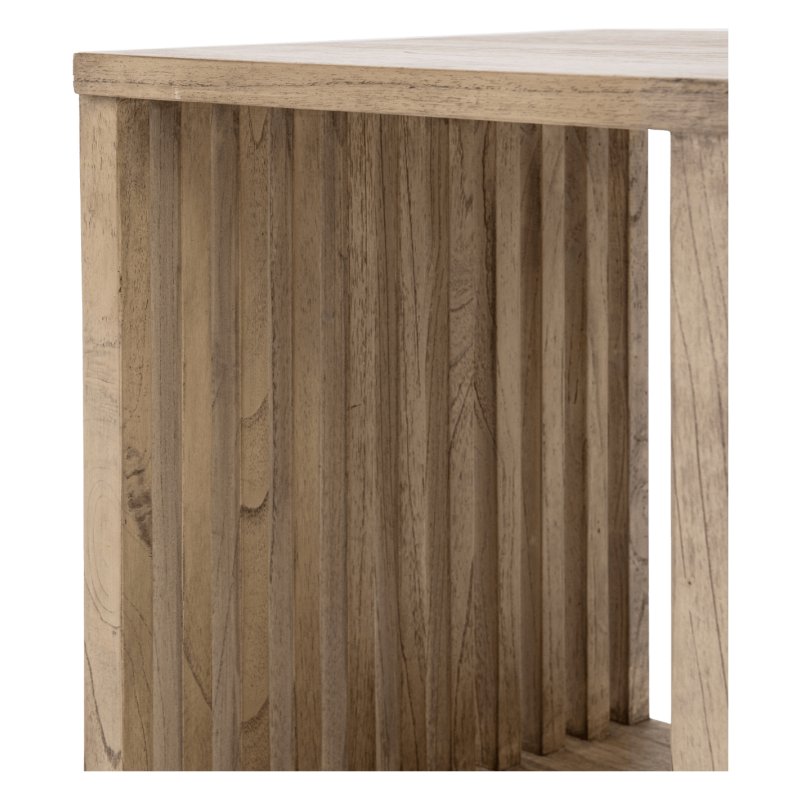 Japandi Slatted Side Table in Mindy Ash - Lee Longlands