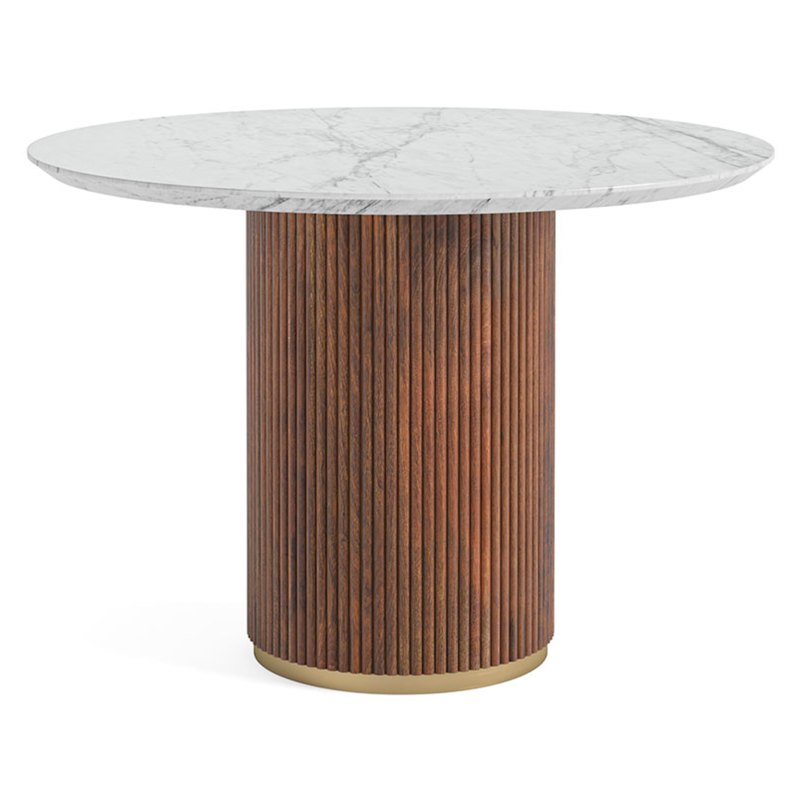 Crosby Round Marble Dining Table & 4 Versa Green Chairs | Lee Longlands