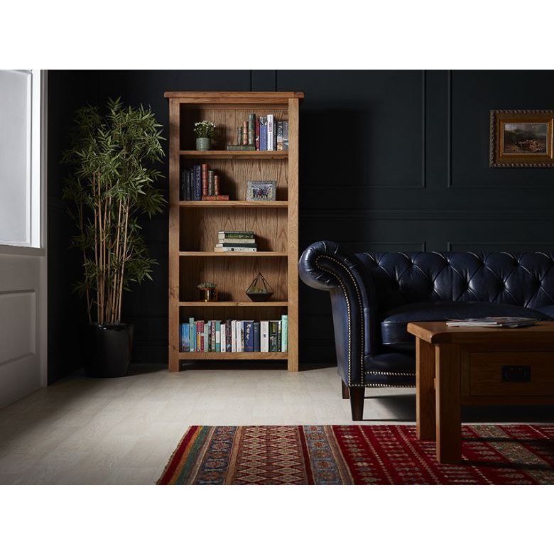 Fairfax Oak Large Deep Bookcase - Lee Longlands