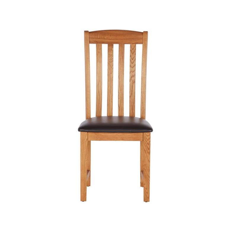 Fairfax Oak Slat Back Chair - PU Seat - Lee Longlands