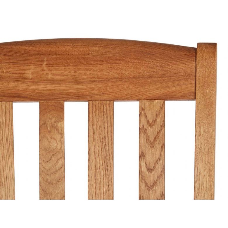 Fairfax Oak Slat Back Chair - PU Seat - Lee Longlands